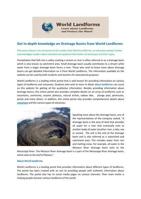 Pdf Get In Depth Knowledge On Drainage Basins From World Landforms