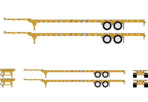 53 Container Chassis 2 Pack Up Uphz 141665 171733 Athearn Rtr