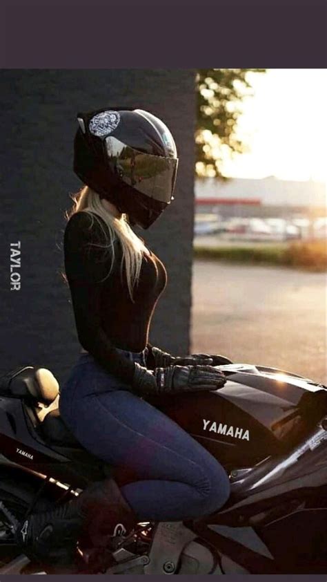 Beautiful Biker Girl In Sunset Wearing A Cool Agv Motorcycle Helmet