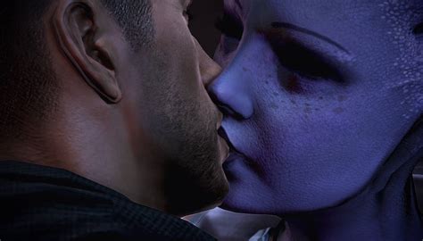 Mass Effect Legendary Liara Kiss By Pumazh On Deviantart