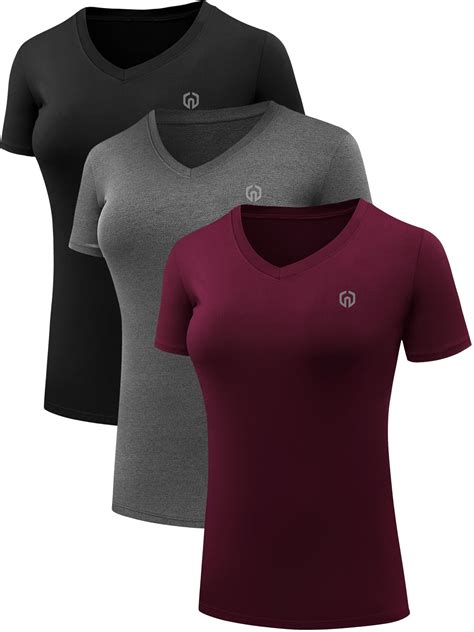 Neleus Womens Compression Workout Shirt Yoga Tight Tops Short