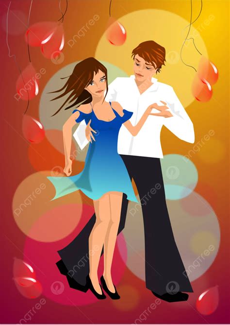 Dance Red Illustration Handsome Vector Red Illustration Handsome Png
