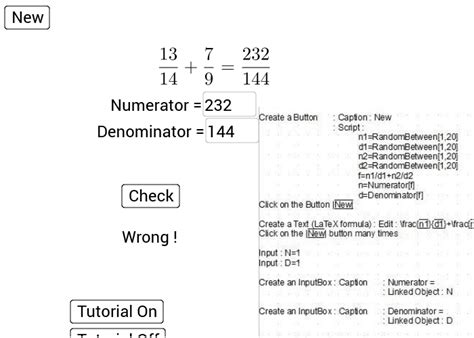 Fractions Additions GeoGebra