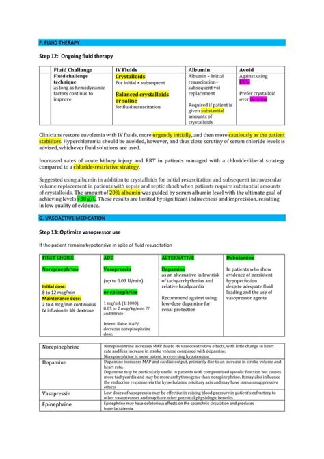 Sepsis Protocol 2016 Notes2021 Pdf