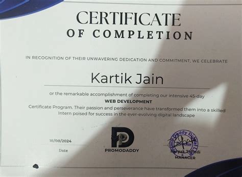 kartik jain on linkedin successfully completed my 45 days internship