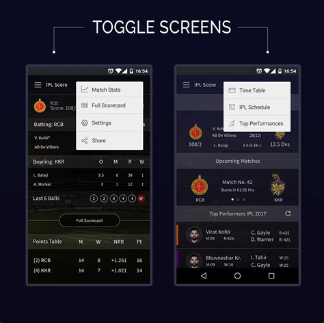 Ipl Live Score App Design On Behance
