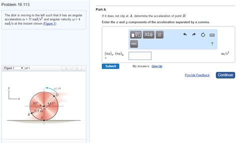 Solved The Disk Is Moving To The Left Such That It Has An Chegg