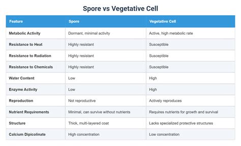 Spore Vs Vegetative Cell