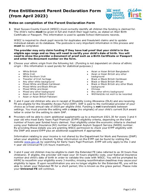 Fillable Online Parent Declaration Form The Last Three Pages Of This Document Are A Form That