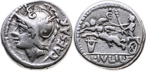 RÖMER Denar Rom Lucius Iulius Caesar Münzbeamter 103 v Chr Sehr