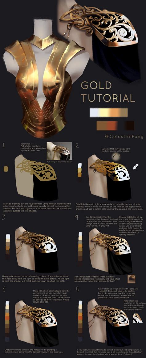 Gold Painting Tutorial By Celestialfang On Deviantart Digital