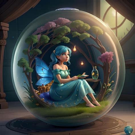 Premium Photo A Woman Sitting Inside Of A Glass Ball