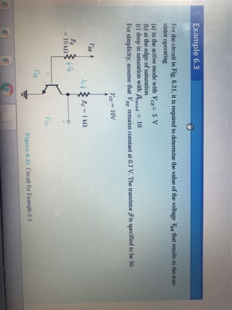 Solved Why We Use VCE V At The Edge Of Saturation And Chegg Com