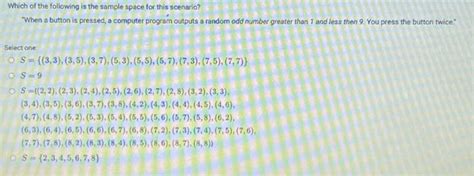 Which Of The Following Is The Sample Space For This