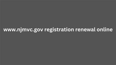 Registration Renewal Online