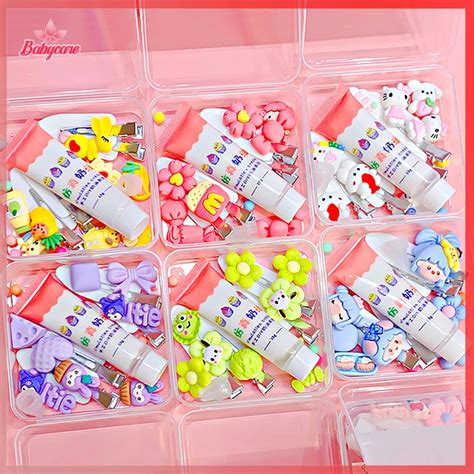 Byce ใหม่ กิ๊บติดผม กาวครีม แฮนด์เมด Diy อุปกรณ์เสริม สําหรับกระเป๋า เรซิ่น น่ารัก 1 ชุด