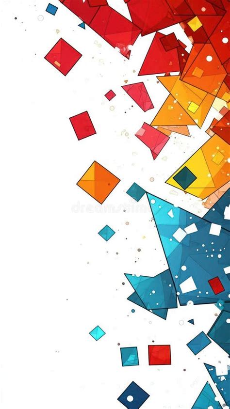 Abstract Geometric Shapes In Vibrant Colors Creating A Dynamic Visual