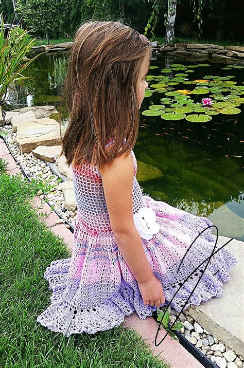 Háčkované Detské šaty Beate1 Sashesk