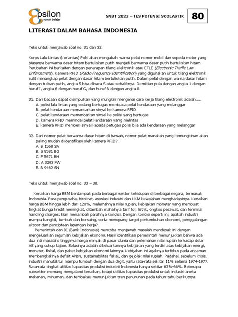 Utbk 8 New Tps Bahasa Indonesia Pdf