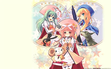 Three Female Anime Characters Hd Wallpaper Wallpaper Flare