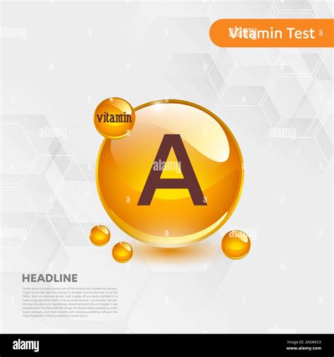 Vitamin A Icon Drop Collection Set Cholecalciferol Golden Drop