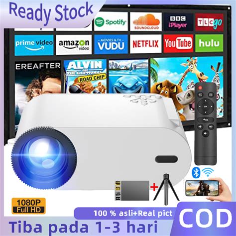 Proyektor Mini Portabel Projector 5000 Lumens Proyektor Hp Ke Dinding