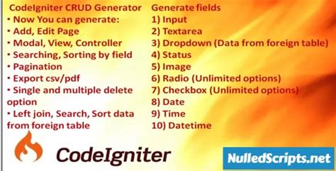 Nulled Script Codeigniter Crud Generator