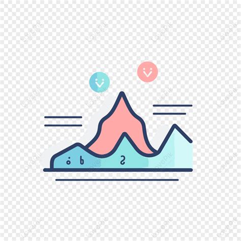 Paglalarawan Ng Line Graph Na May Kulay Na May Vector Ng Mga Bundok At