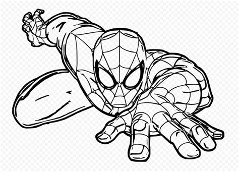 Hd Outline Crawling Spider Man Character Png Man Character Spiderman