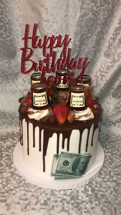 Hennessy Drip Cake 21st Birthday Dessert Alcohol Birthday Cake 19th