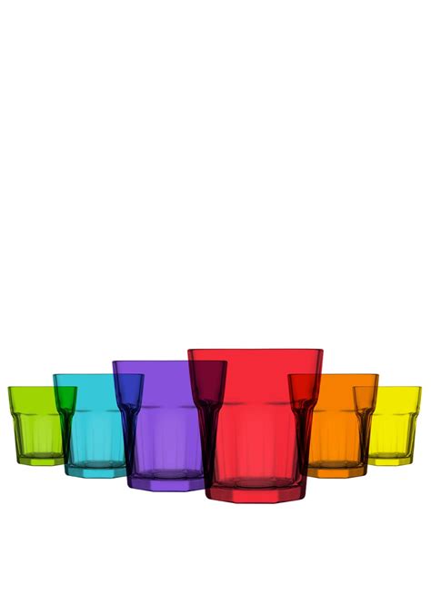Lav Aras 6 Piece Multi Colored Glass Tumblers Set 1025 Oz Lav Us