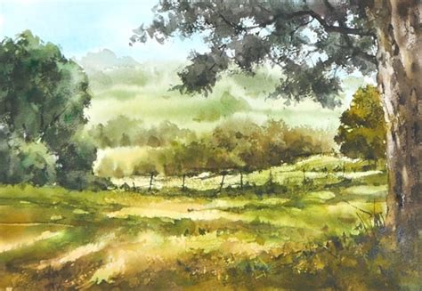 스케치 없이 풍경 수채화 그리기 동영상 낮은 언덕 칼라 혼합 과정 아르쉬 Namil Art 네이버 블로그