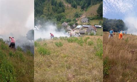 UPDATE Incendiu de vegetație cu risc de propagare la casele