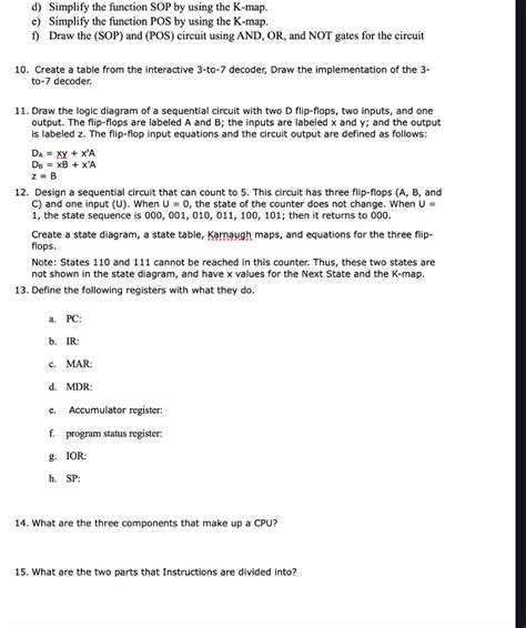 Solved D Simplify The Function Sop By Using The K Map E