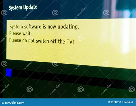 Software Updating Button With Person Touching Button On The Screen