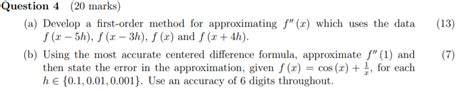 Solved Question Marks A Develop A First Order Chegg