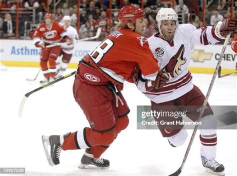 Ryan Bayda Of The Carolina Hurricanes Checks Fredrik Sjostrom Of The News Photo Getty Images