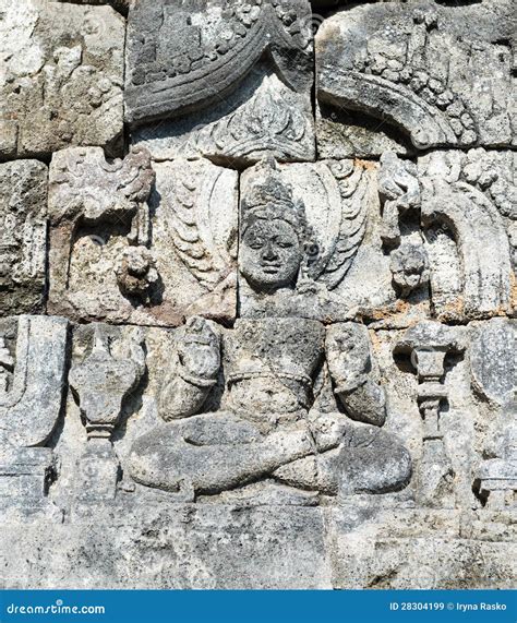 Buddha Image In Candi Sewu Buddhist Complex Java Indonesia Stock