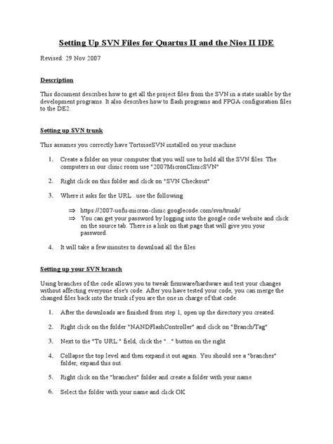 Quartus Nios Svn Setup Pdf Directory Computing Adobe Flash