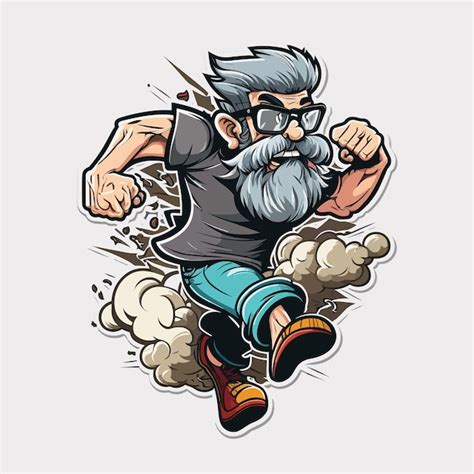 Premium Vector Old Men Cartoon Sticker