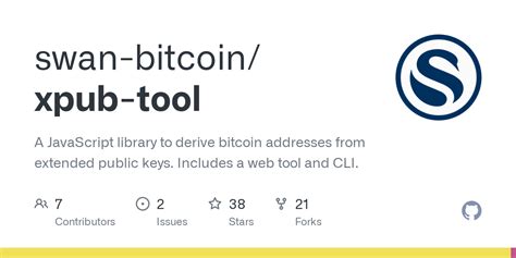 GitHub Swan Bitcoin Xpub Tool A JavaScript Library To Derive Bitcoin Addresses From Extended