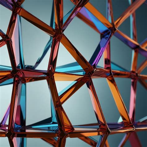 Colorful Geometric Glass Shapes 3d Render Generative Ai Premium Ai Generated Image