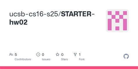 GitHub Ucsb Cs S STARTER Hw