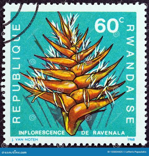 Rwanda Circa 1968 A Stamp Printed In Rwanda From The `flowers` Issue Shows Ravenala