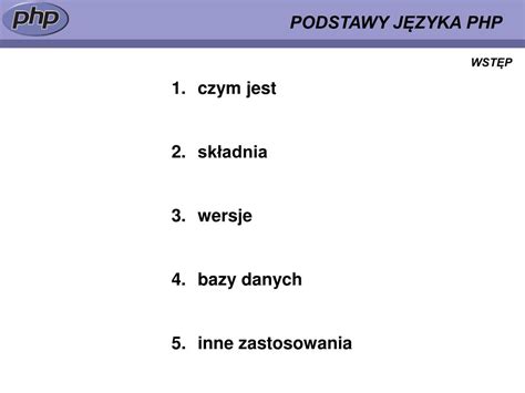 ppt podstawy jĘzyka php powerpoint presentation free download id
