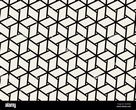 Geometric Black And White Pattern With Cubes Repeating Cube Shapes In
