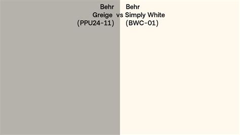 Behr Greige Vs Simply White Side By Side Comparison
