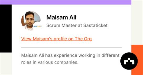 Maisam Ali Scrum Master At Sastaticket The Org