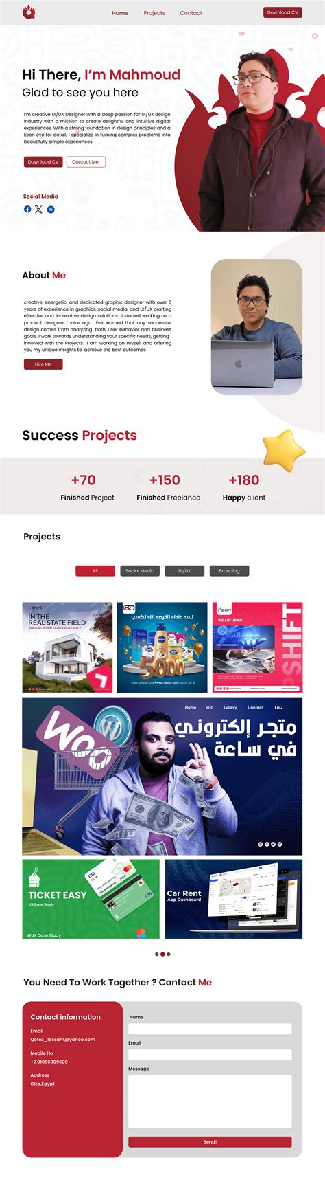 Personal Portofolio Ui Website Behance