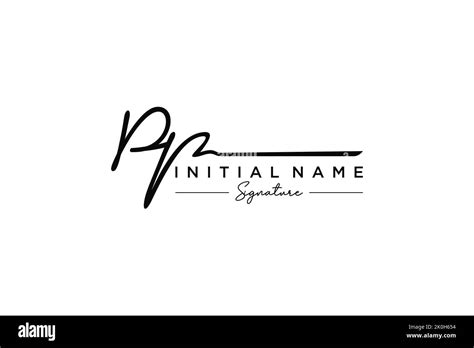 Pp Signature Logo Template Vector Hand Drawn Calligraphy Lettering
